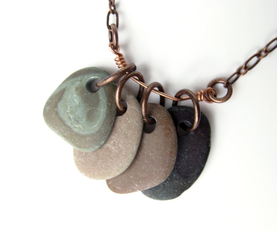 Naturally colorful river rock jewelry Reflection Ombre