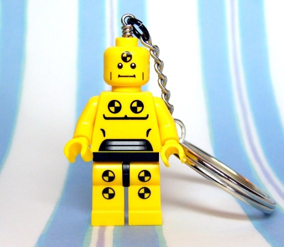 Crash Test Dummy Keychain made from Lego Series 1 Minifig