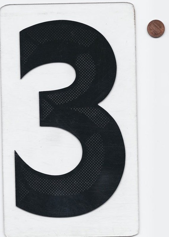 B161 Large Vintage Number 3 Great Retro by GraciesCottage on Etsy