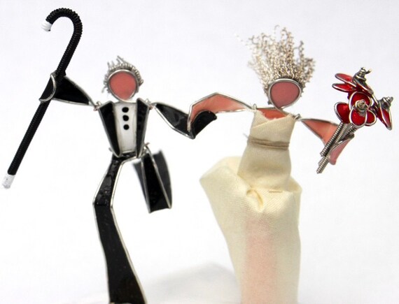 The Running Bride and Groom Custom Wedding Cake Topper