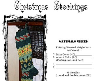Pattern Fair Isle Christmas Stockings Cat and Dog fair isle