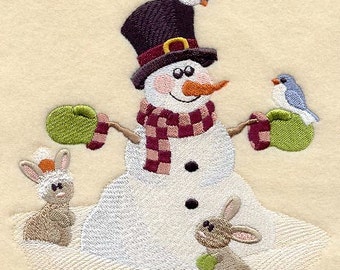 SNOW LEOPARD Machine Embroidered Quilt Block by AzEmbroideryBarn