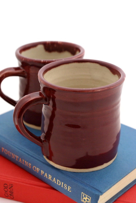 Stoneware Sunderland frog mugs ruby red coffee mug set