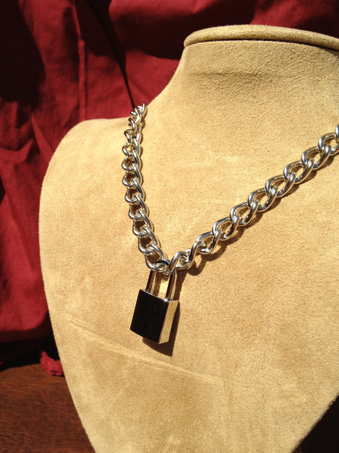 Chain Choker with Small Square Padlock