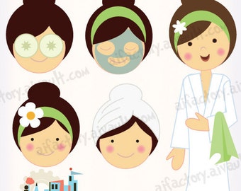 Spa girl clipart | Etsy