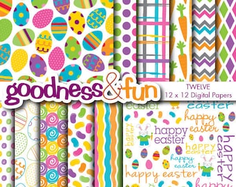 Easter Digital Paper Hello Spring Paper Pack Shabby Chic