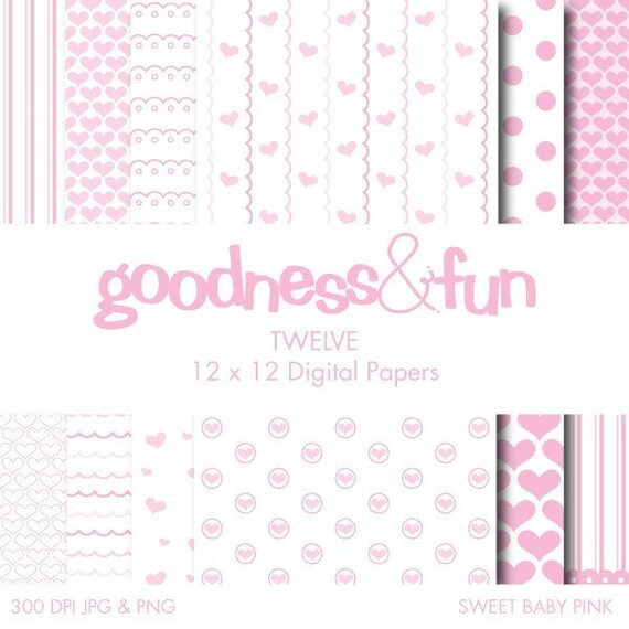 Digital Paper Packs Sweet Baby Pink
