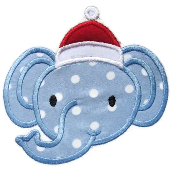 Christmas Elephant Machine Embroidery Design