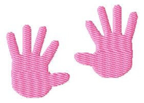 Baby Hand Prints Machine Embroidery Mini Design