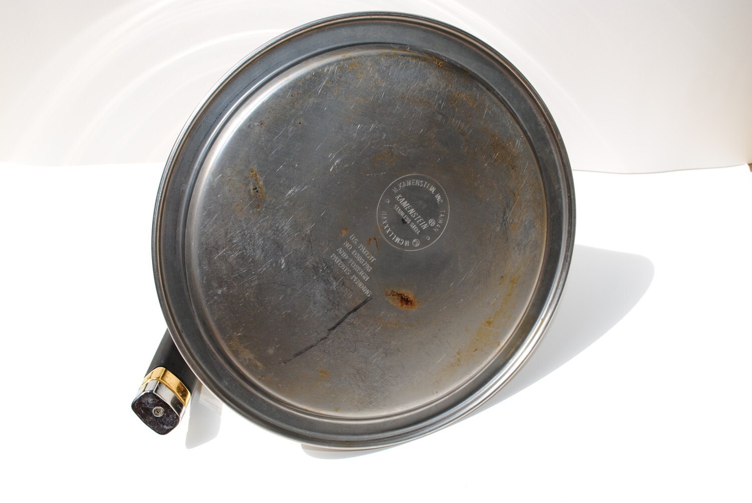 Vintage tea kettle Kamenstein 1987 stainless steel brass