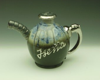 Items similar to Silky Aqua Teapot on Etsy
