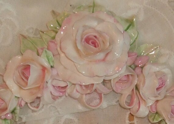 Furniture Applique Shabby Chic Pink Arched Ribbons Cottage