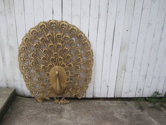 Vintage Large Peacock Wall Hanging By Accessoryaddiction On Etsy