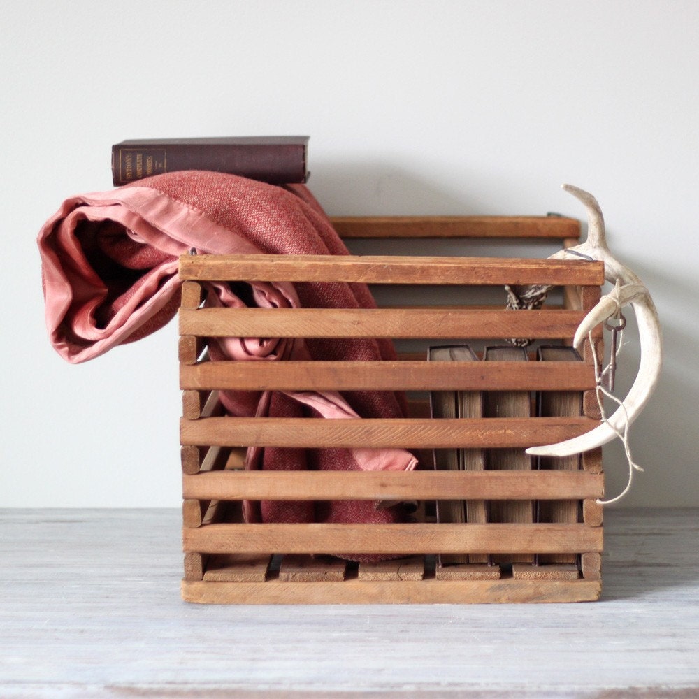 wood slat crate by HRUSKAA on Etsy