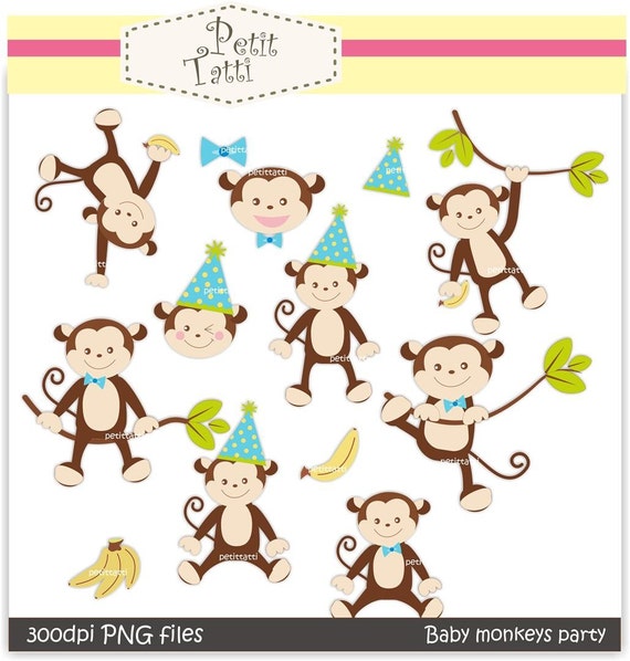 ON SALE monkey clip art boy monkeys clip art by petittatti