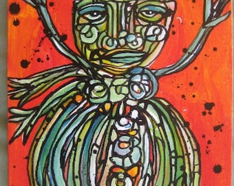 Snowman painting | Etsy