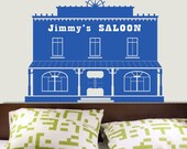 Items similar to CUSTOM name Western Town Saloon Vinyl Decals Stickers ...