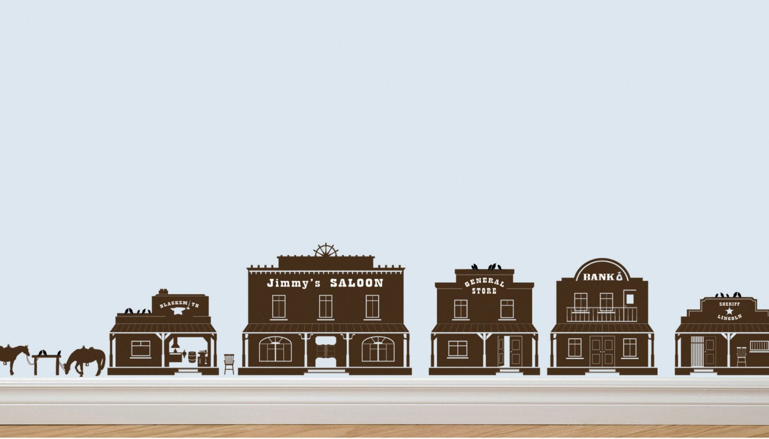 CUSTOM name Western Town Saloon Vinyl Decals Stickers ORIGINAL