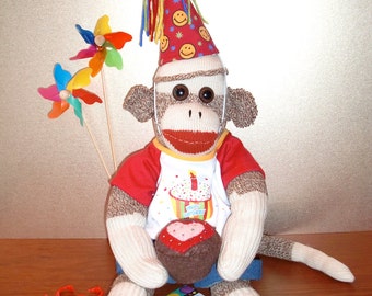 Ernie the Sock Monkey Easter Basket Card