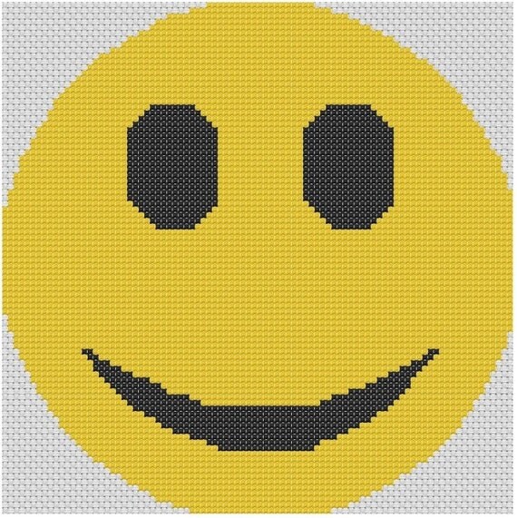Smiley Face Cross Stitch E-Pattern