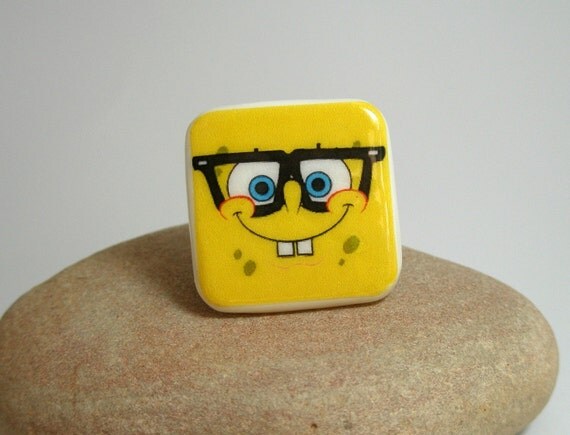 Spongebob geek brooch pin