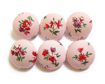 6 Large Fabric Buttons Set Gentle Waves in by heydayhandmade