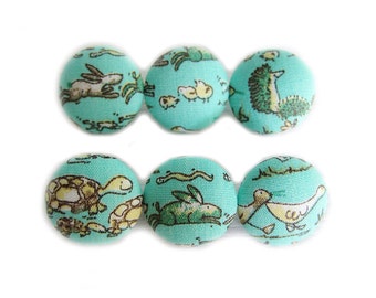 6 Large Fabric Buttons Set Gentle Waves in by heydayhandmade