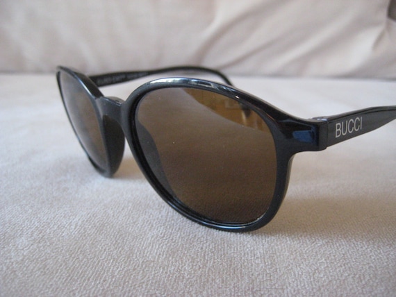 Bucci 1980s Euro Cat Sunglasses Windsor Style Black With