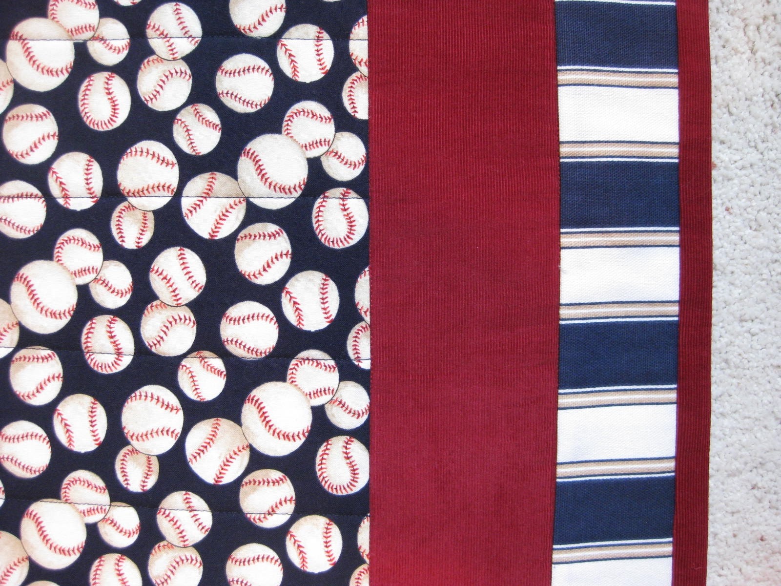 BASEBALL CRIB QUILT