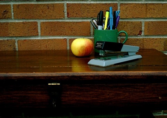 Vintage Bates 640 Custom Stapler with Wood Grain