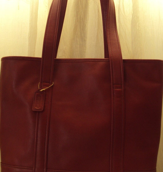Vintage Red Coach leather Tote Bag