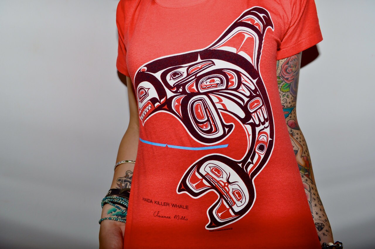 ALASKAN Canadian INUIT Killer Whale Art T SHIRT Native