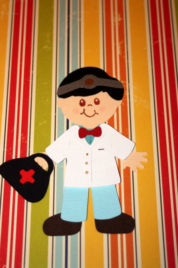 Doctor paper doll die cut by ScrapHouseDesigns on Etsy