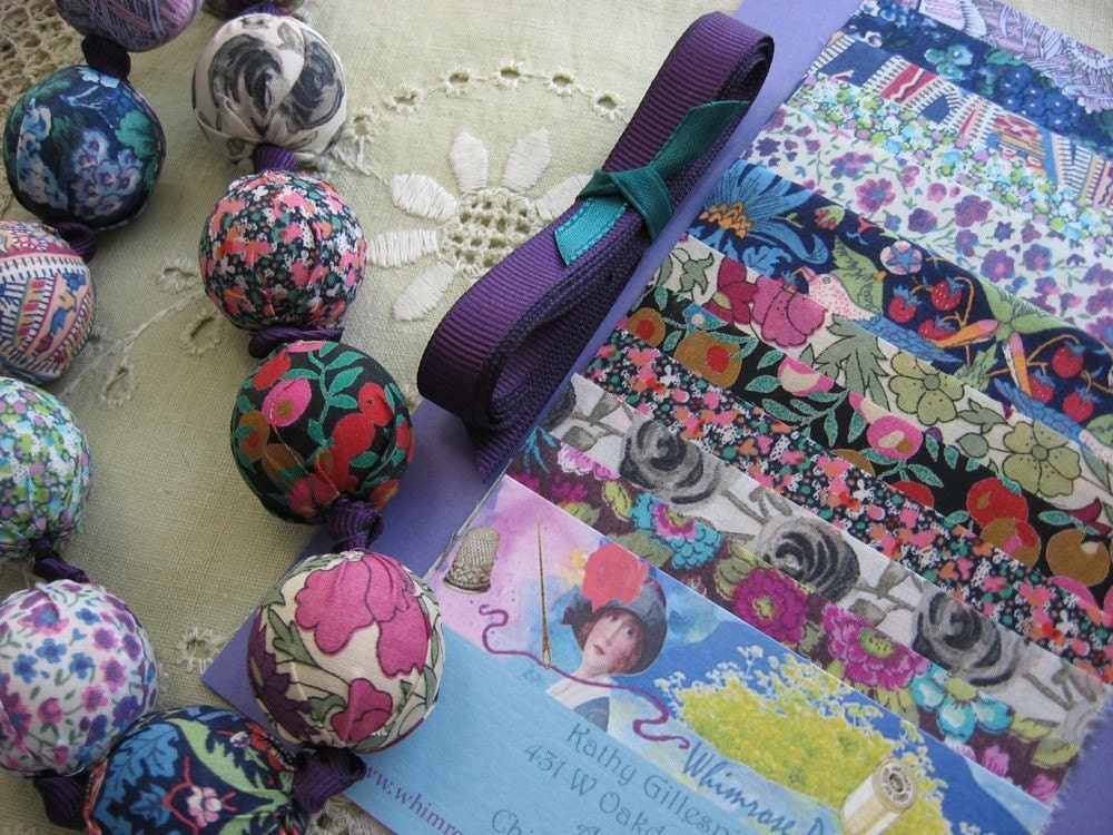 Liberty of London Fabric Bead Necklace DIY Kit