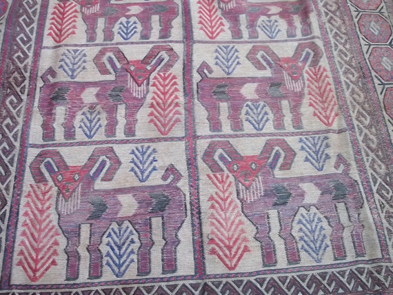 6 x 6 Big Square Goat patterned Wool by BlueTeddy on Etsy