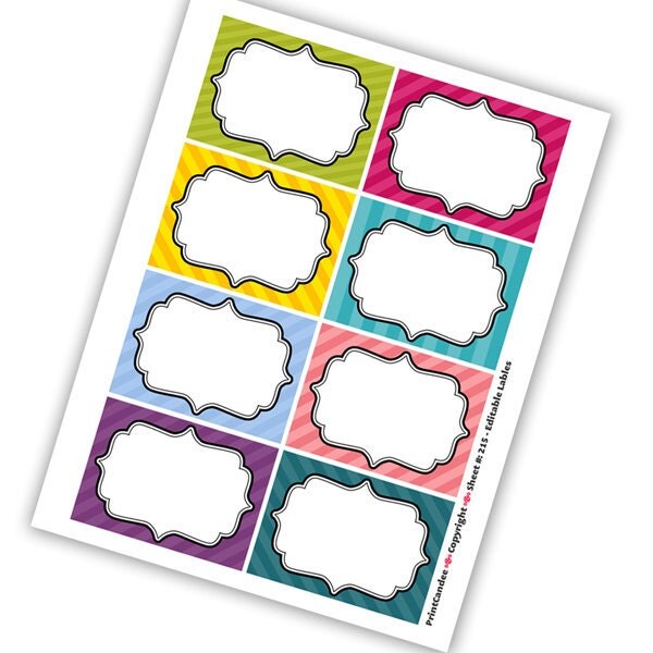 Rectangle Editable PDF 8x10 Colorful Stripes by printcandee