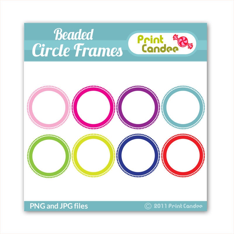 Beaded Circle Frames Personal and Commercial Use digital
