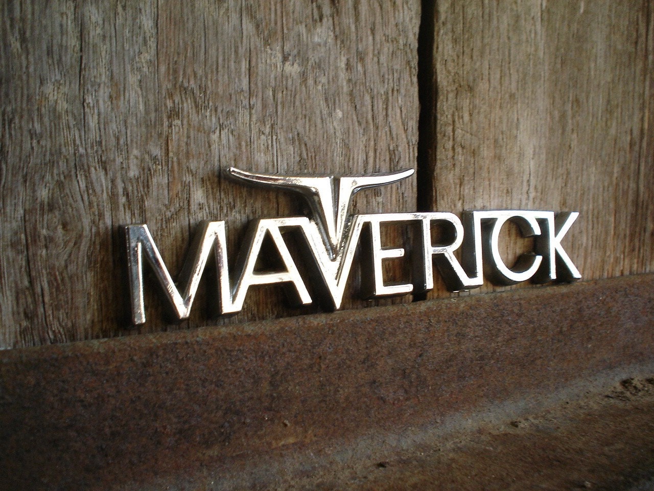 Vintage Ford Maverick Chrome Emblem