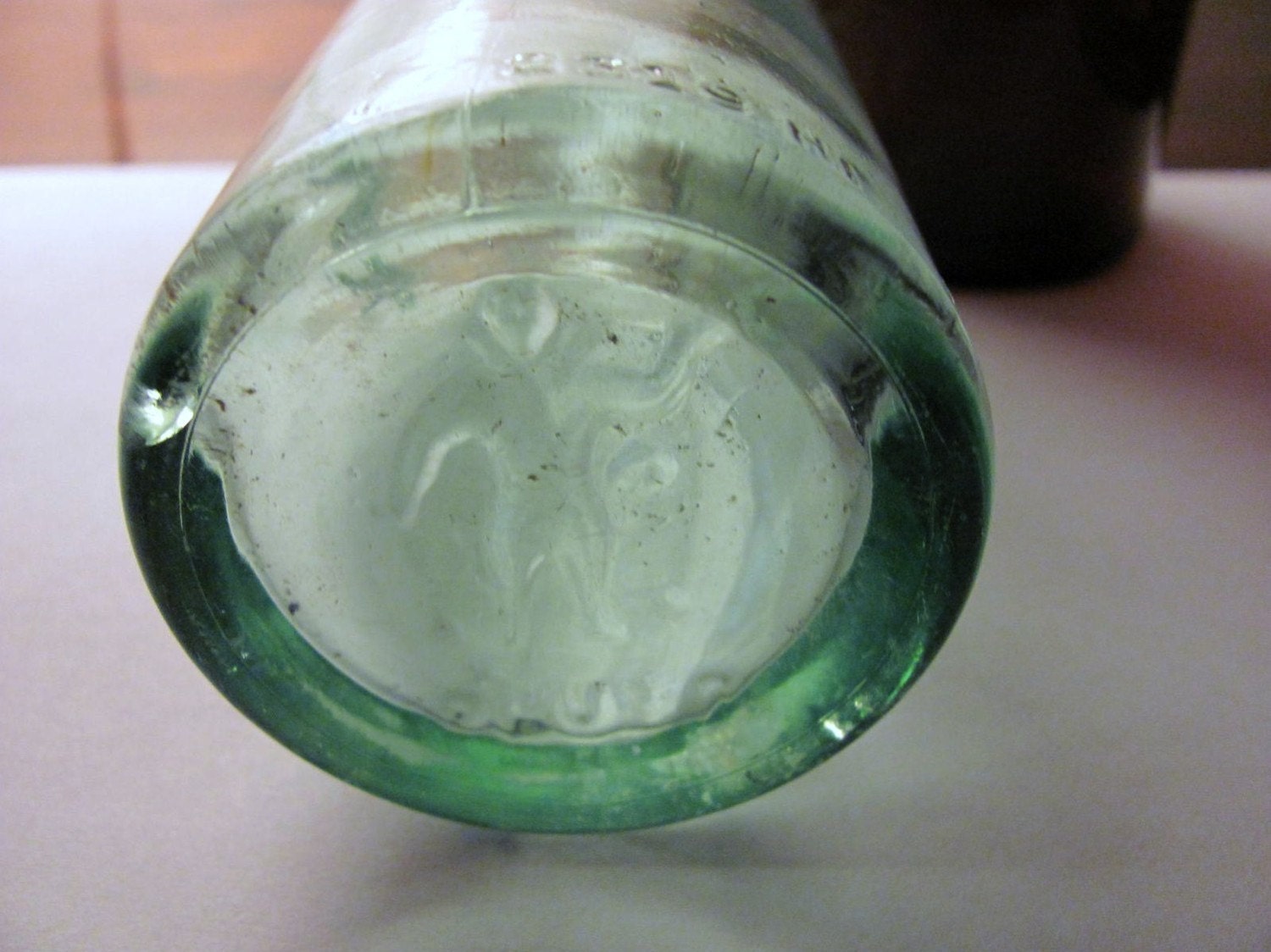 Antique Green Bottle Pluto Water America's Physic Devil