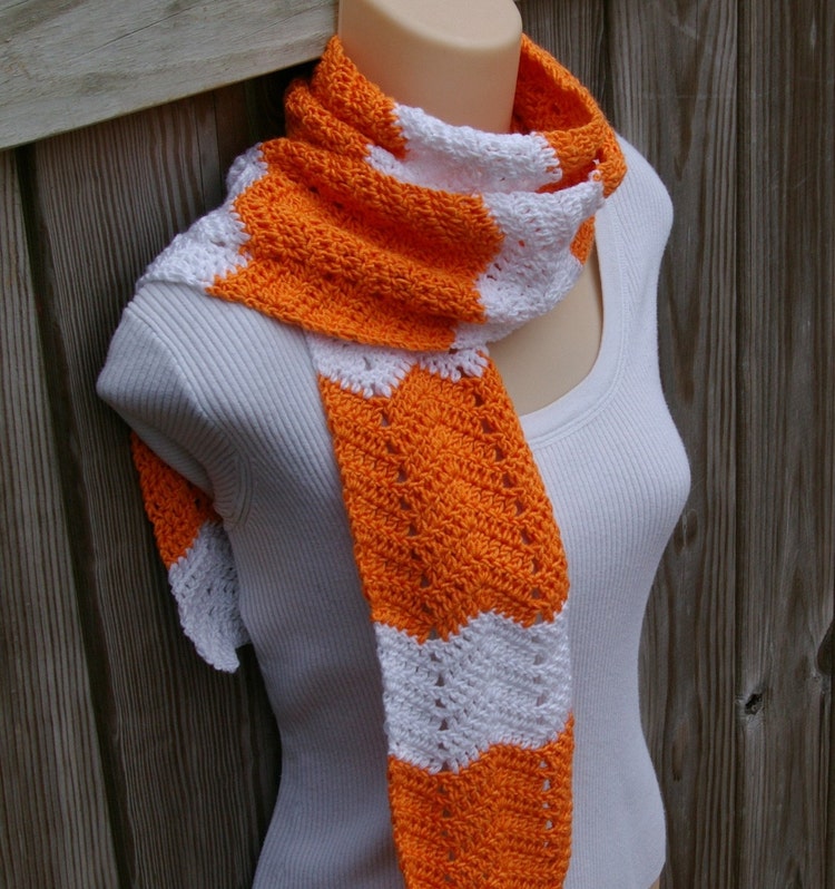 Scarf Crochet Pattern PDF Summer Wave Chevron by CandacesCloset