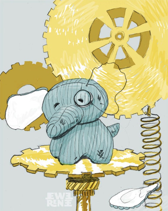 Items similar to Sherlock Hellephant Illustration 4x6" on Etsy