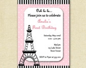 Items similar to Eiffel Tower Birthday Party Invitation - PRINTABLE ...