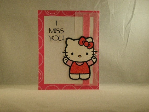 Hello Kitty I Miss You Card