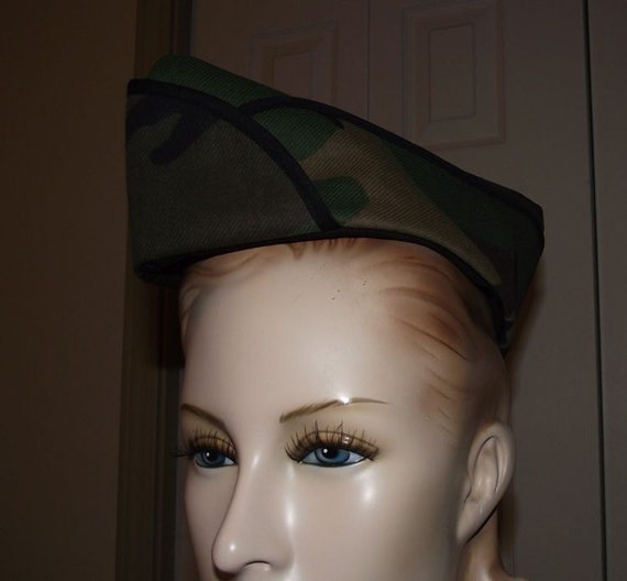 Military Hat Cap Camouflage Army Green Vintage by MGDclothing