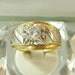 Vintage Ring LIND 14K HGE Men's Solitaire Cubic Zirconia
