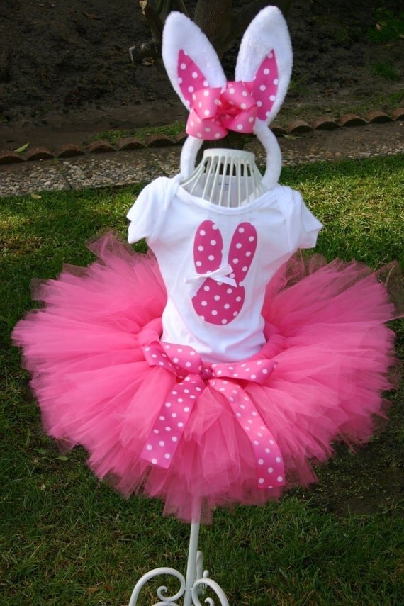 Easter Tutu Bunny Tutu Set Super Fluff Hot Pink Easter Tutu Set