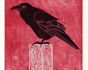 BEAVER Original Hand-Pulled Linocut Block Art Print Brown