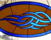 Items similar to tribal tattoo- oval stained glass window panel on Etsy