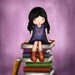 Library Poster Art Girl Books Decor Reading Books Wall Art
