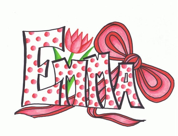 Items similar to Emma Name Art on Etsy